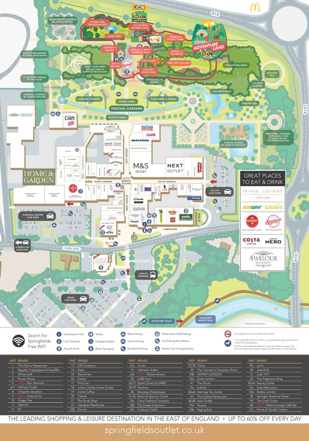 Map Guide | Springfields Outlet Shopping & Leisure